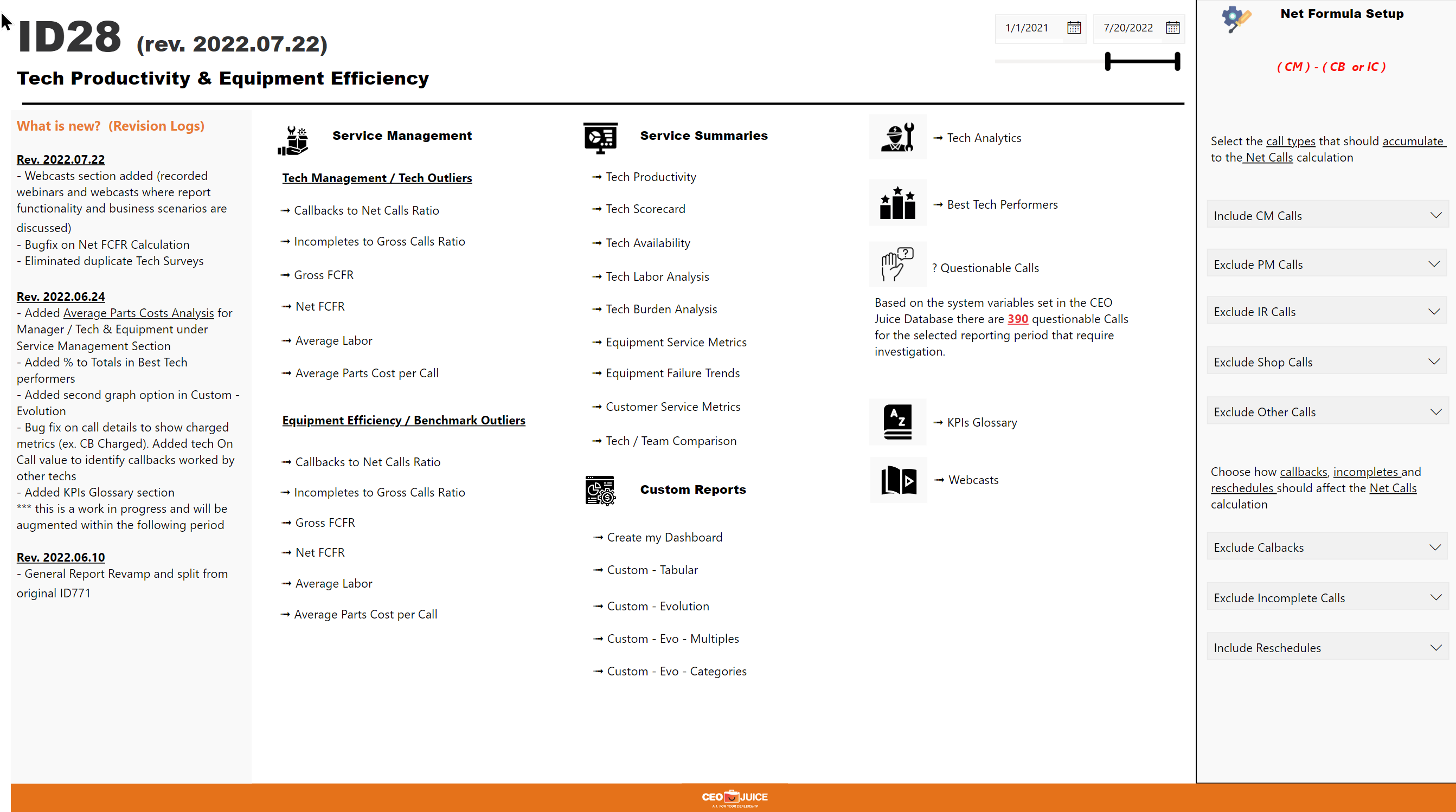 ID28 - Tech Productivity and Equipment Efficiency (Power BI) Overview ...