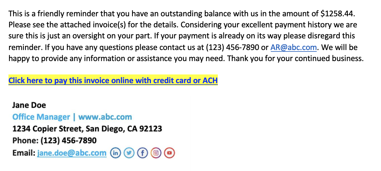 ID800 - Email Past Due Invoice Overview & Sample: – CEO Juice