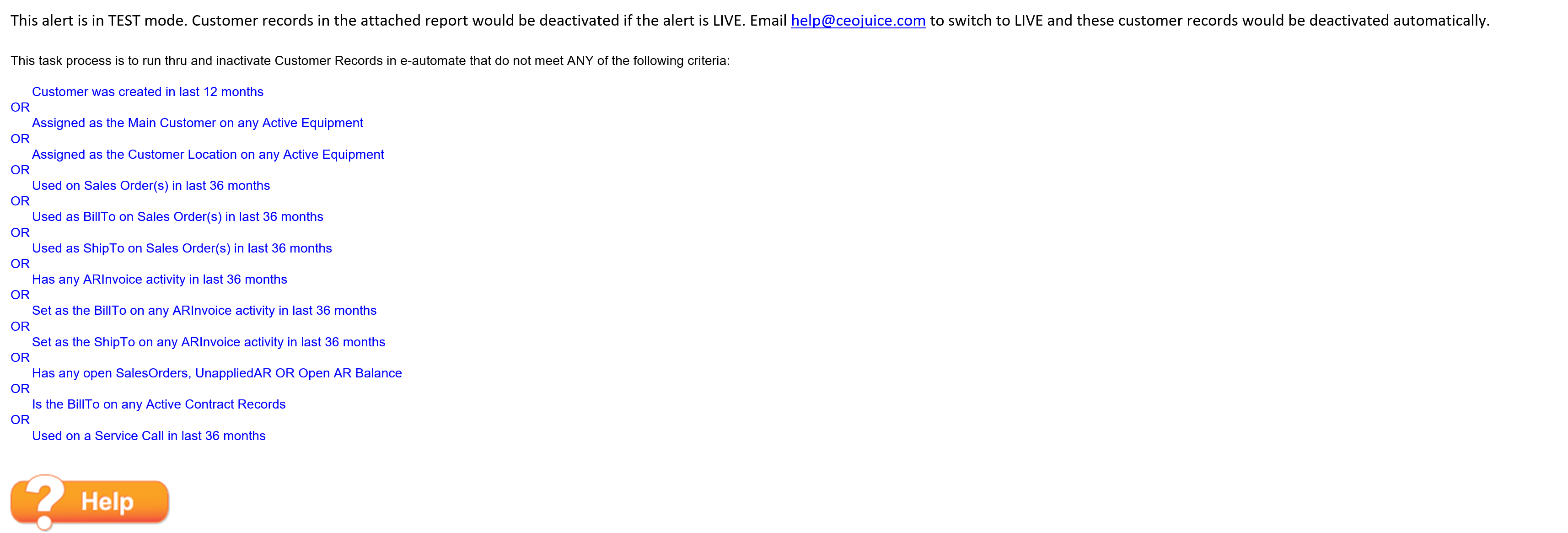 ID156 - Mark Customers Inactive Overview & Sample: – CEO Juice
